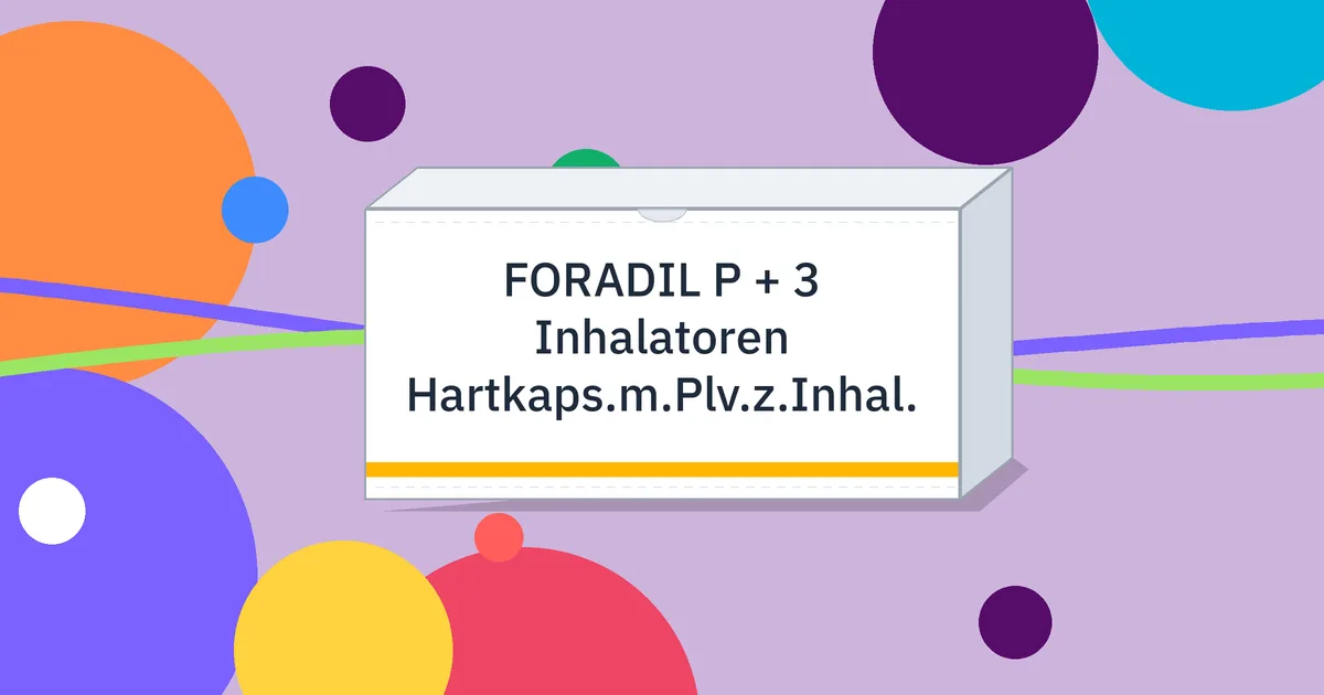 Symbolbild: Packung mit der Aufschrift FORADIL P + 3 Inhalatoren Hartkaps.m.Plv.z.Inhal. (PZN 04091436) – Verfügbarkeit und Bezug in Apotheken in Frankfurt am Main