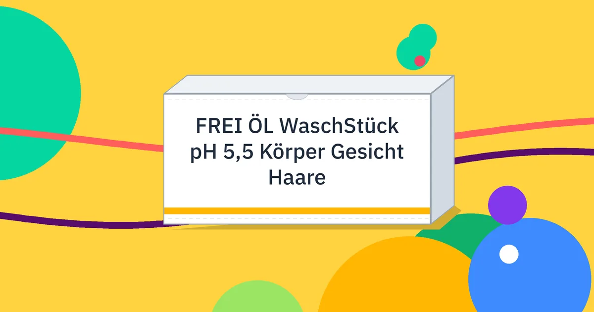 Symbolbild: Packung mit der Aufschrift FREI ÖL WaschStück pH 5,5 Körper Gesicht Haare (PZN 16893945) – Verfügbarkeit und Bezug in Apotheken in Frankfurt am Main