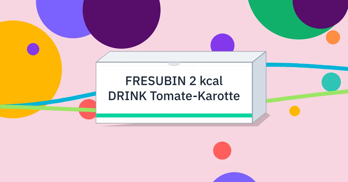 Symbolbild: Packung mit der Aufschrift FRESUBIN 2 kcal DRINK Tomate-Karotte (PZN 13710683) – Verfügbarkeit und Bezug in Apotheken in Frankfurt am Main
