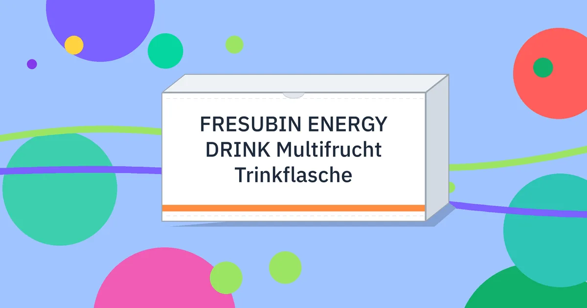 Symbolbild: Packung mit der Aufschrift FRESUBIN ENERGY DRINK Multifrucht Trinkflasche (PZN 19750459) – Verfügbarkeit und Bezug in Apotheken in Frankfurt am Main