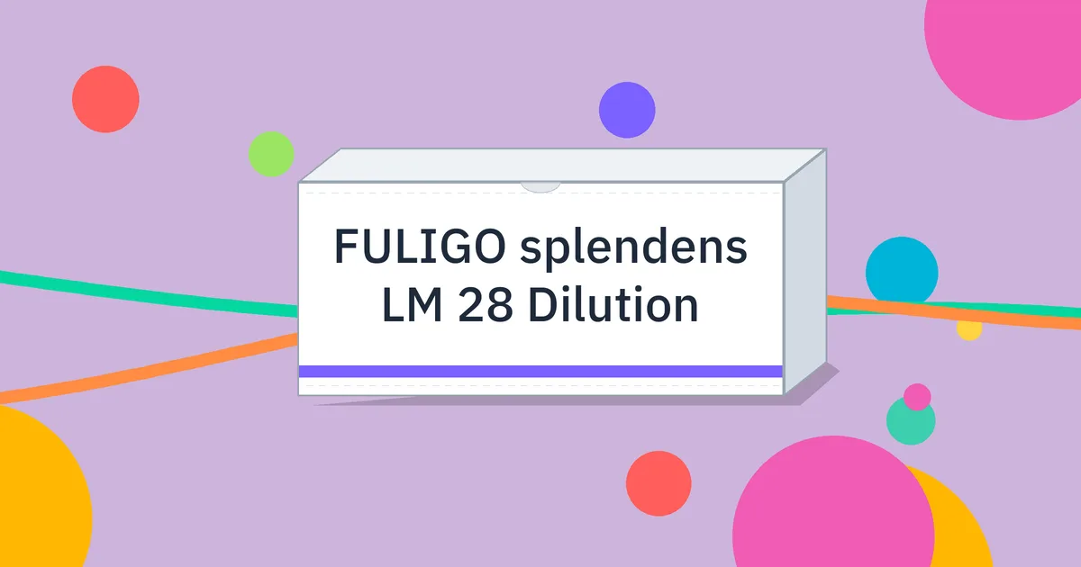 Symbolbild: Packung mit der Aufschrift FULIGO splendens LM 28 Dilution (PZN 13493613) – Verfügbarkeit und Bezug in Apotheken in Frankfurt am Main