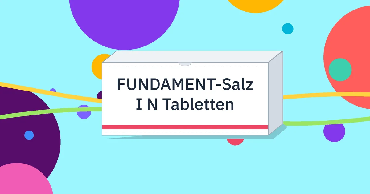 Symbolbild: Packung mit der Aufschrift FUNDAMENT-Salz I N Tabletten (PZN 01012293) – Verfügbarkeit und Bezug in Apotheken in Frankfurt am Main