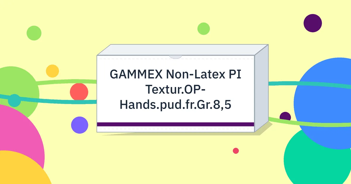 Symbolbild: Packung mit der Aufschrift GAMMEX Non-Latex PI Textur.OP-Hands.pud.fr.Gr.8,5 (PZN 18337183) – Verfügbarkeit und Bezug in Apotheken in Frankfurt am Main