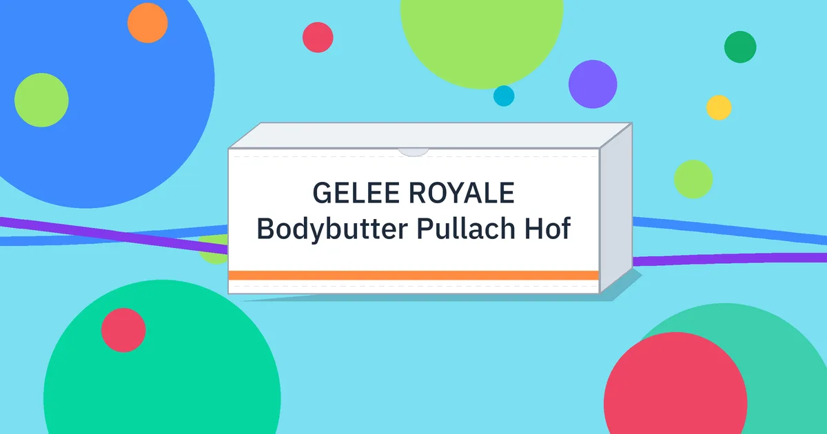 Symbolbild: Packung mit der Aufschrift GELEE ROYALE Bodybutter Pullach Hof (PZN 20894175) – Verfügbarkeit und Bezug in Apotheken in Frankfurt am Main