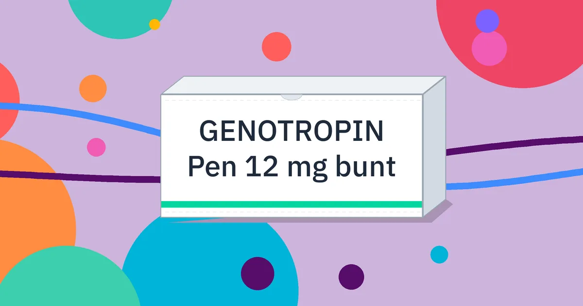 Symbolbild: Packung mit der Aufschrift GENOTROPIN Pen 12 mg bunt (PZN 00373416) – Verfügbarkeit und Bezug in Apotheken in Frankfurt am Main