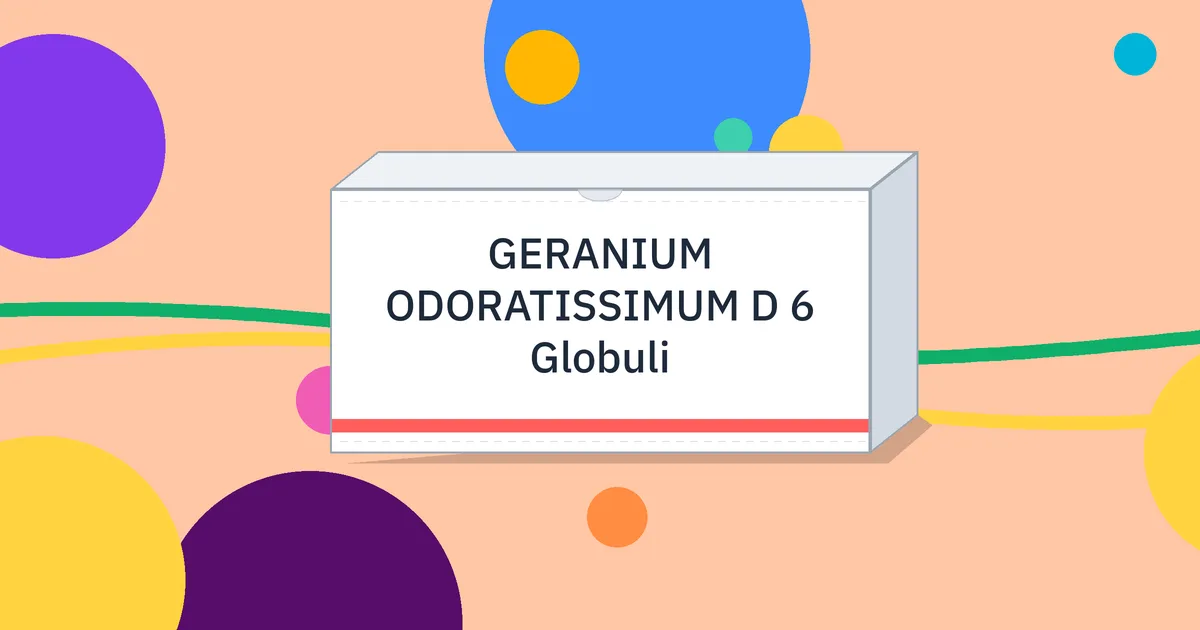 Symbolbild: Packung mit der Aufschrift GERANIUM ODORATISSIMUM D 6 Globuli (PZN 16691302) – Verfügbarkeit und Bezug in Apotheken in Frankfurt am Main