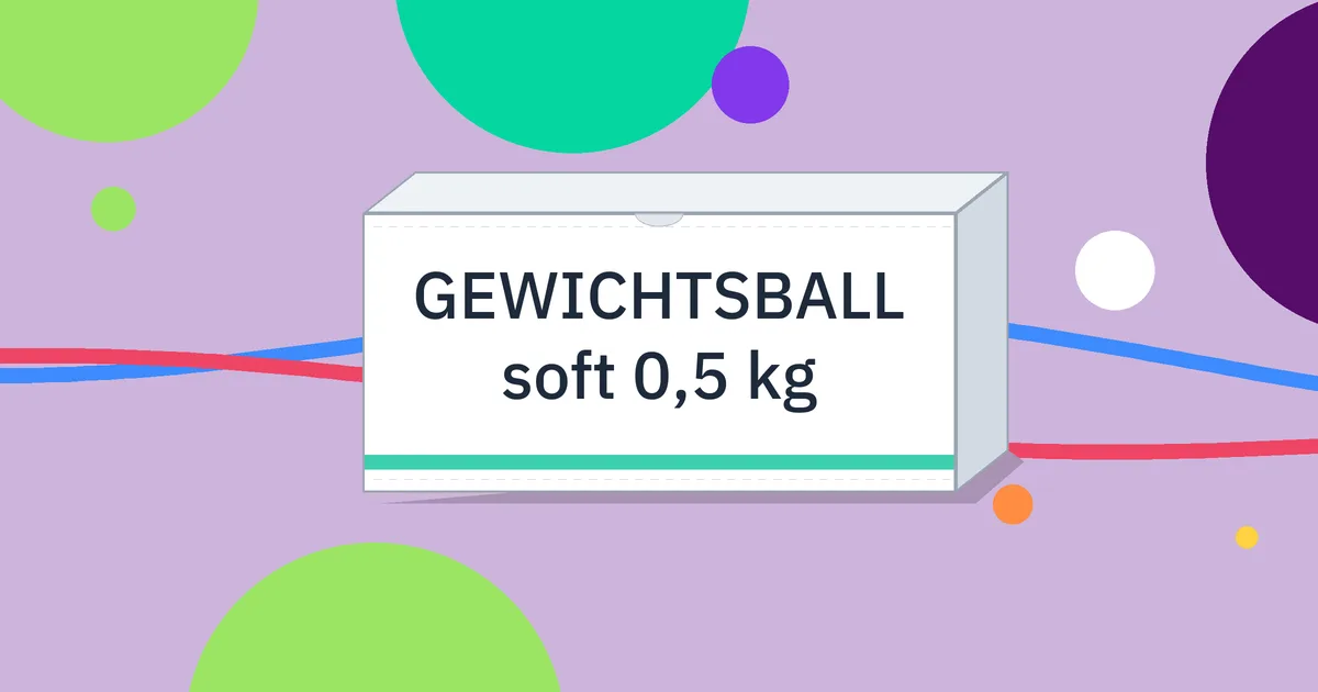 Symbolbild: Packung mit der Aufschrift GEWICHTSBALL soft 0,5 kg (PZN 11684444) – Verfügbarkeit und Bezug in Apotheken in Frankfurt am Main