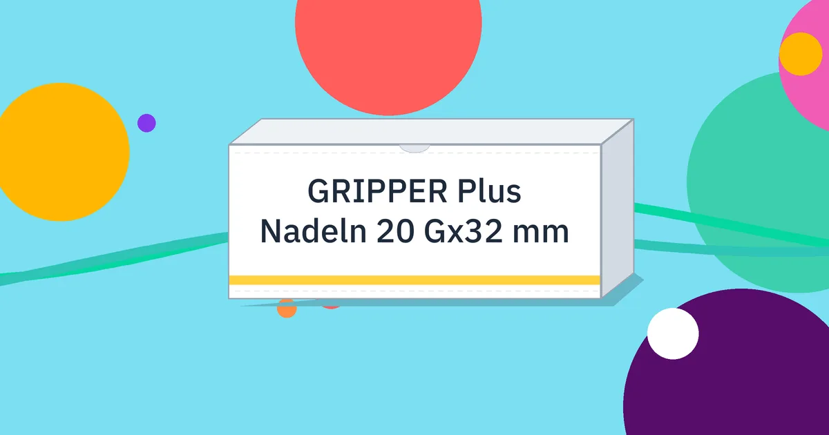 Symbolbild: Packung mit der Aufschrift GRIPPER Plus Nadeln 20 Gx32 mm (PZN 01134748) – Verfügbarkeit und Bezug in Apotheken in Frankfurt am Main