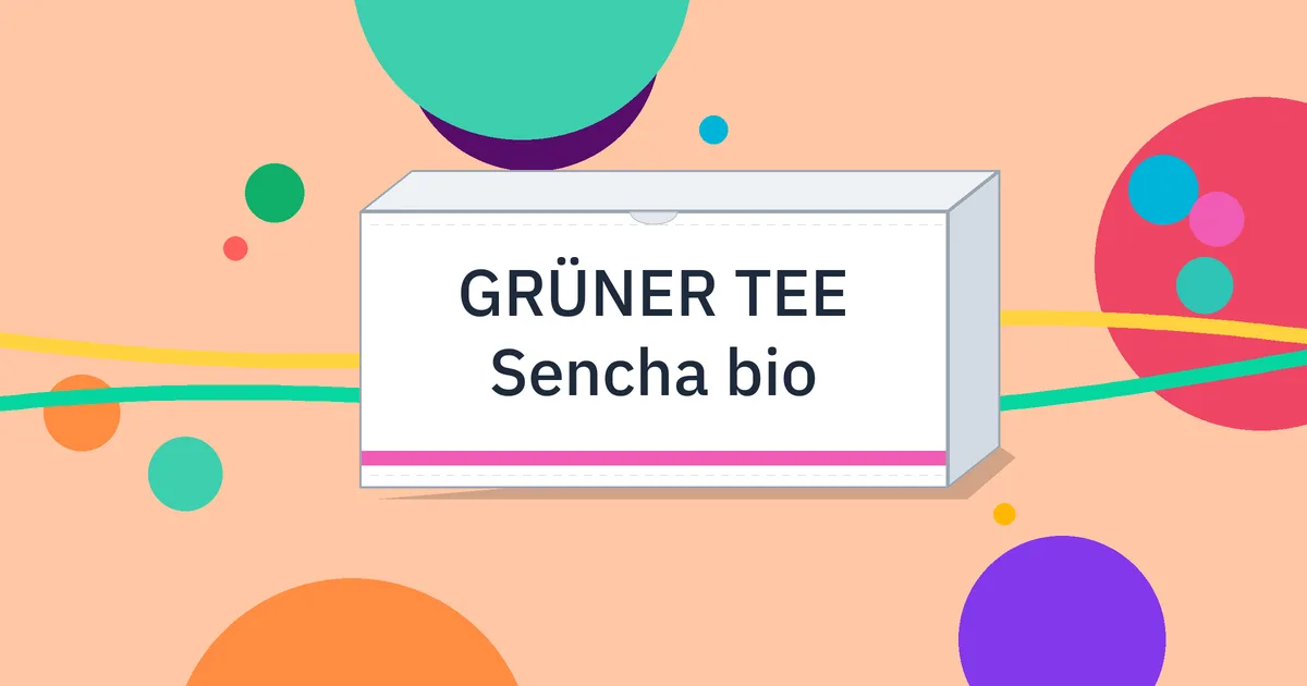 Symbolbild: Packung mit der Aufschrift GRÜNER TEE Sencha bio (PZN 10931969) – Verfügbarkeit und Bezug in Apotheken in Frankfurt am Main