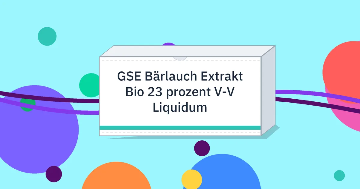 Symbolbild: Packung mit der Aufschrift GSE Bärlauch Extrakt Bio 23 prozent V-V Liquidum (PZN 00159752) – Verfügbarkeit und Bezug in Apotheken in Frankfurt am Main