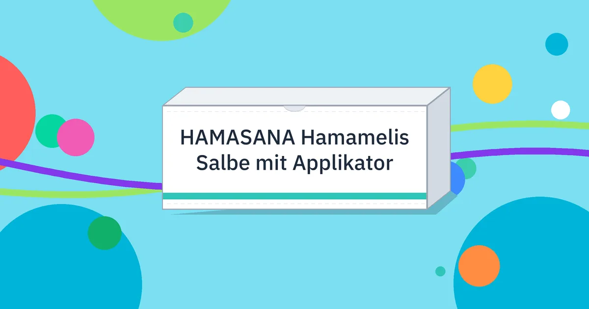 Symbolbild: Packung mit der Aufschrift HAMASANA Hamamelis Salbe mit Applikator (PZN 12971068) – Verfügbarkeit und Bezug in Apotheken in Frankfurt am Main