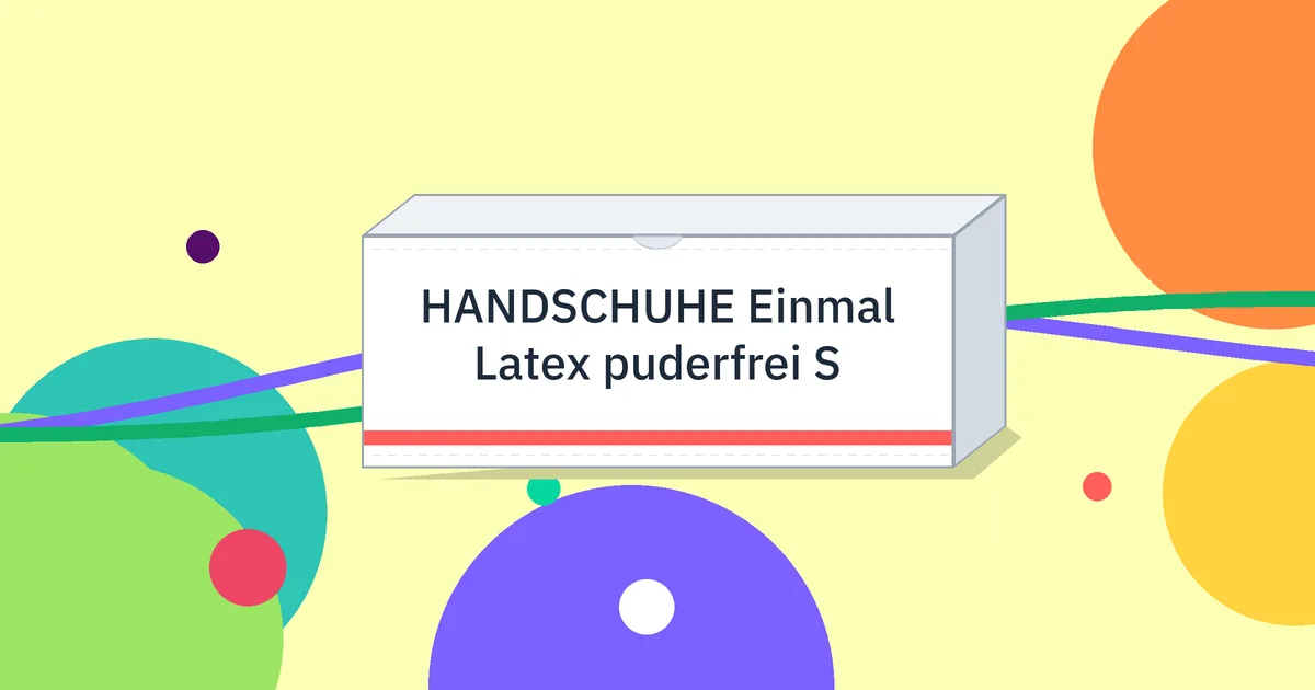 Symbolbild: Packung mit der Aufschrift HANDSCHUHE Einmal Latex puderfrei S (PZN 00990244) – Verfügbarkeit und Bezug in Apotheken in Frankfurt am Main