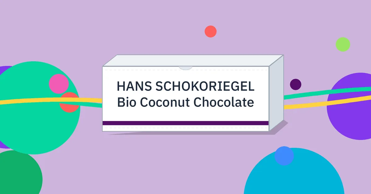 Symbolbild: Packung mit der Aufschrift HANS SCHOKORIEGEL Bio Coconut Chocolate (PZN 18366799) – Verfügbarkeit und Bezug in Apotheken in Frankfurt am Main