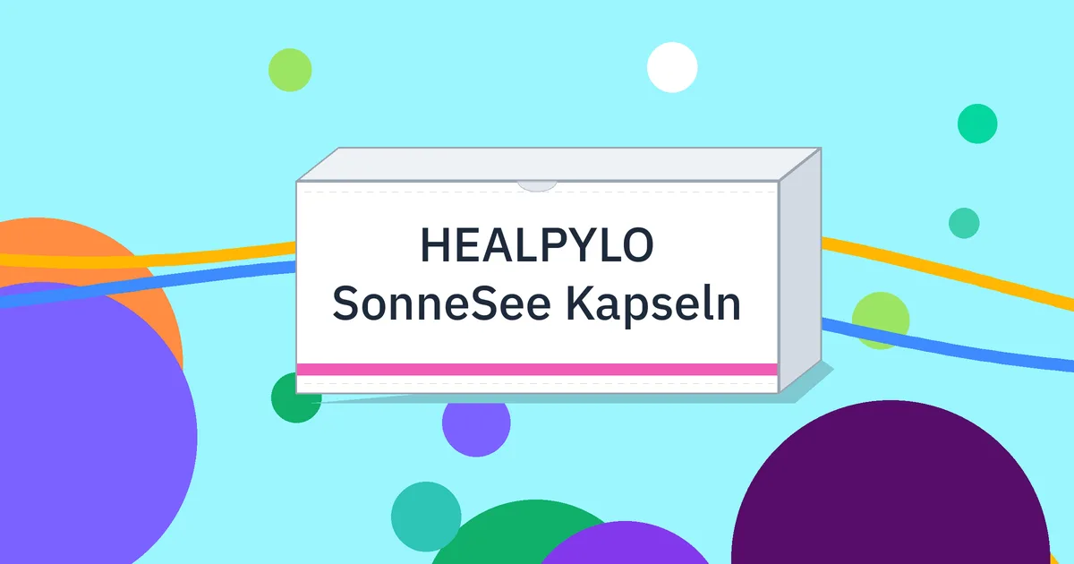 Symbolbild: Packung mit der Aufschrift HEALPYLO SonneSee Kapseln (PZN 18048154) – Verfügbarkeit und Bezug in Apotheken in Frankfurt am Main