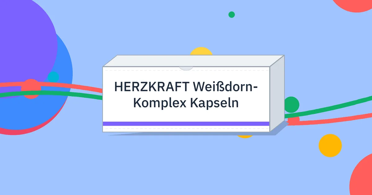 Symbolbild: Packung mit der Aufschrift HERZKRAFT Weißdorn-Komplex Kapseln (PZN 20274521) – Verfügbarkeit und Bezug in Apotheken in Frankfurt am Main