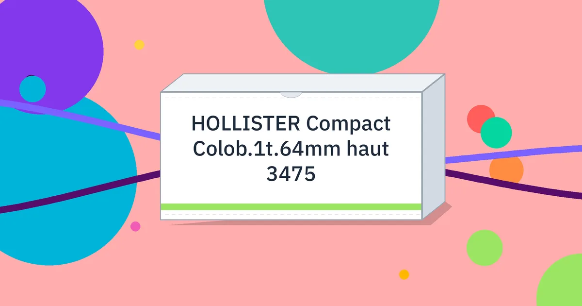Symbolbild: Packung mit der Aufschrift HOLLISTER Compact Colob.1t.64mm haut 3475 (PZN 04524668) – Verfügbarkeit und Bezug in Apotheken in Frankfurt am Main