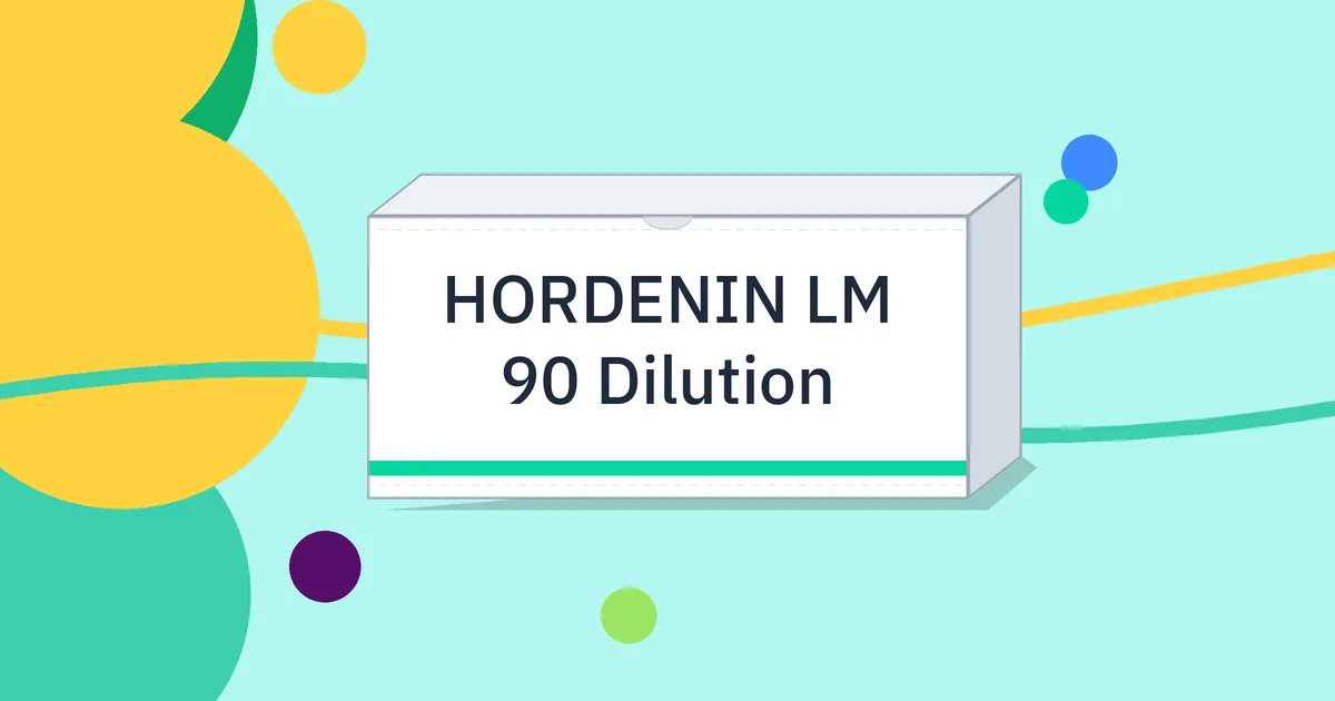 Symbolbild: Packung mit der Aufschrift HORDENIN LM 90 Dilution (PZN 13555662) – Verfügbarkeit und Bezug in Apotheken in Frankfurt am Main