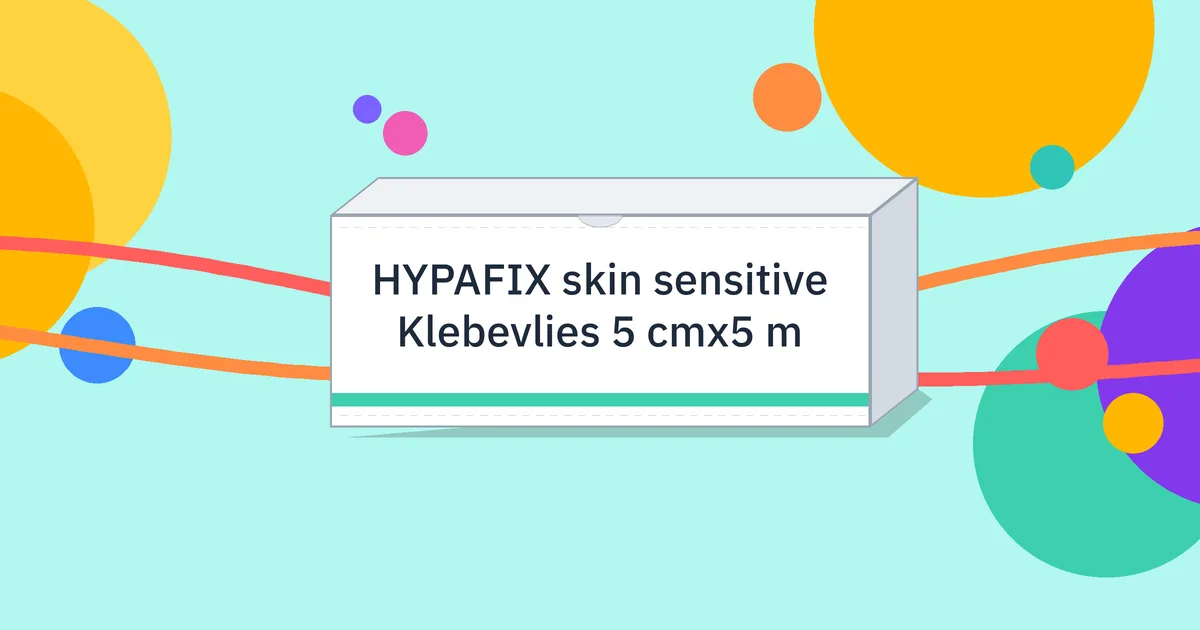 Symbolbild: Packung mit der Aufschrift HYPAFIX skin sensitive Klebevlies 5 cmx5 m (PZN 18824316) – Verfügbarkeit und Bezug in Apotheken in Frankfurt am Main