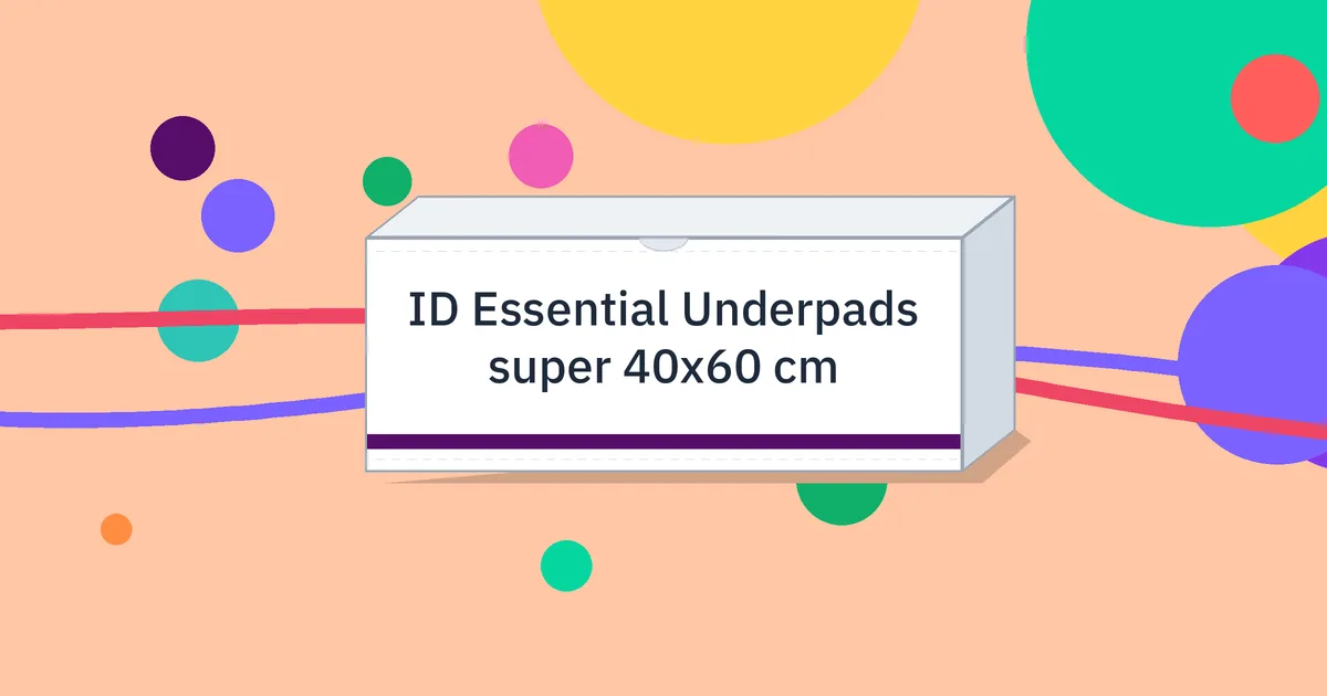 Symbolbild: Packung mit der Aufschrift ID Essential Underpads super 40x60 cm (PZN 19427994) – Verfügbarkeit und Bezug in Apotheken in Frankfurt am Main