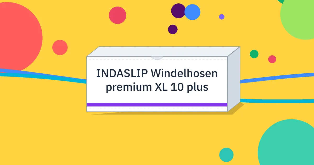 Symbolbild: Packung mit der Aufschrift INDASLIP Windelhosen premium XL 10 plus (PZN 11702739) – Verfügbarkeit und Bezug in Apotheken in Frankfurt am Main