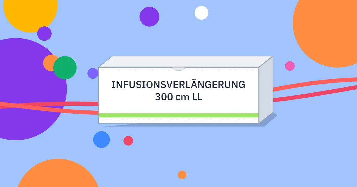 Symbolbild: Packung mit der Aufschrift INFUSIONSVERLÄNGERUNG 300 cm LL (PZN 17486952) – Verfügbarkeit und Bezug in Apotheken in Frankfurt am Main