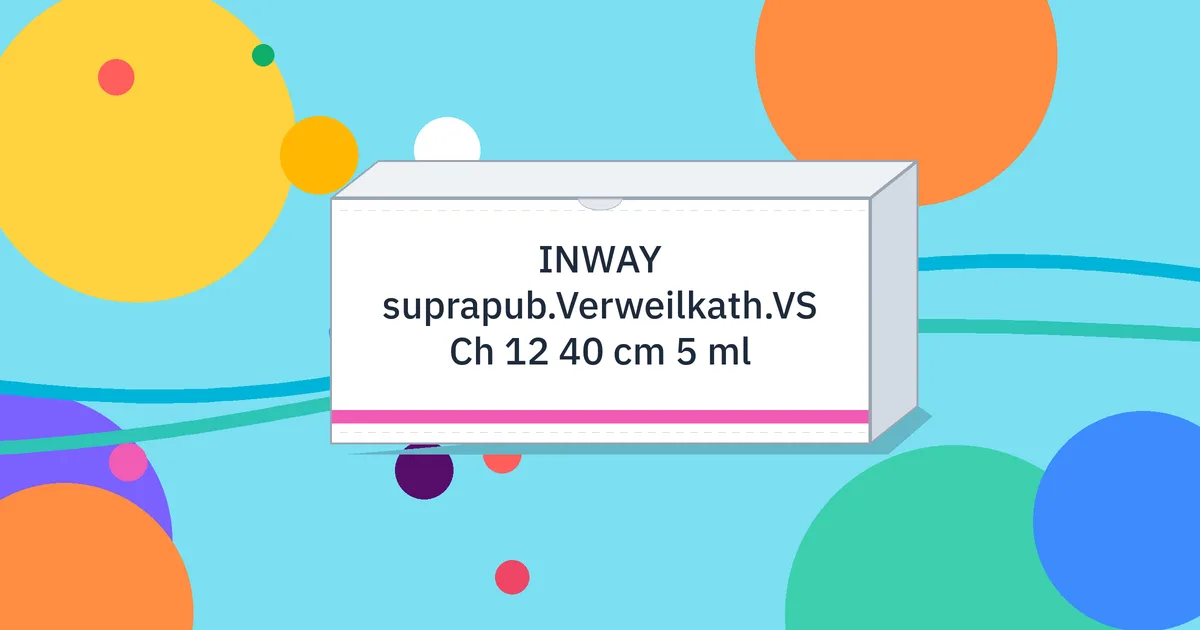 Symbolbild: Packung mit der Aufschrift INWAY suprapub.Verweilkath.VS Ch 12 40 cm 5 ml (PZN 00052333) – Verfügbarkeit und Bezug in Apotheken in Frankfurt am Main