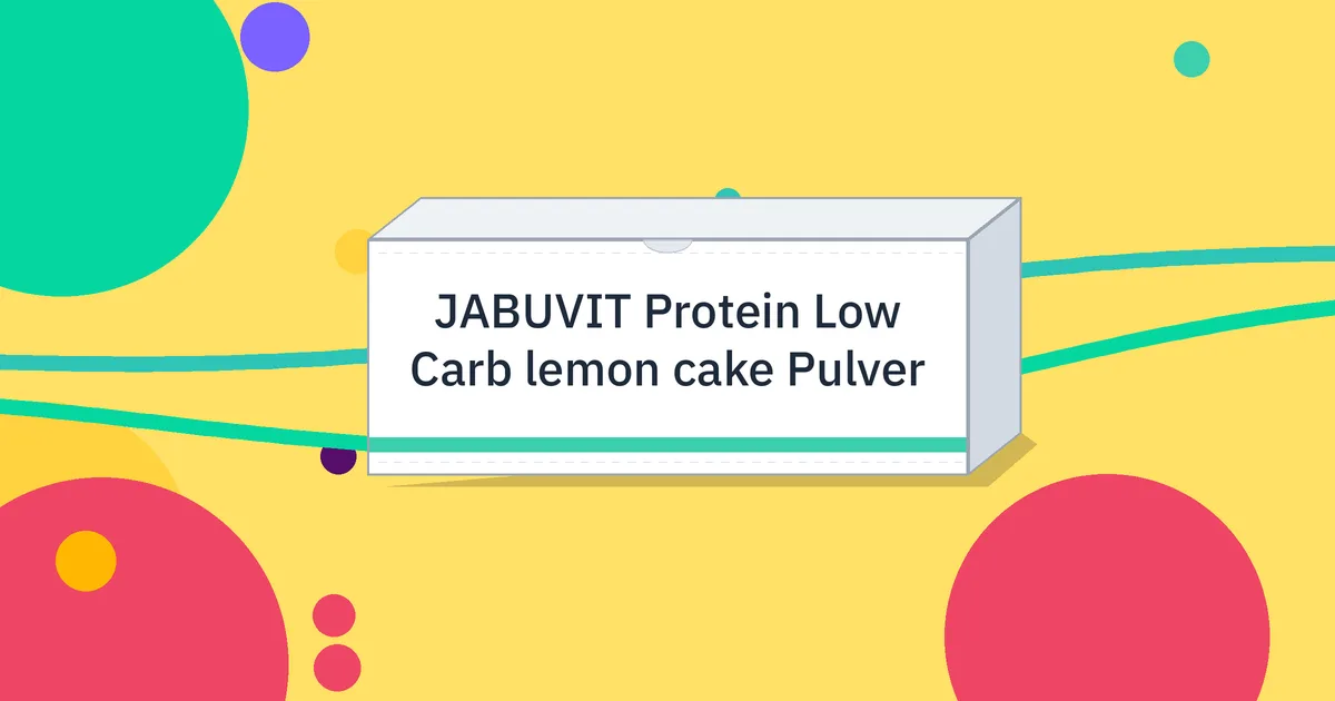Symbolbild: Packung mit der Aufschrift JABUVIT Protein Low Carb lemon cake Pulver (PZN 11302460) – Verfügbarkeit und Bezug in Apotheken in Frankfurt am Main