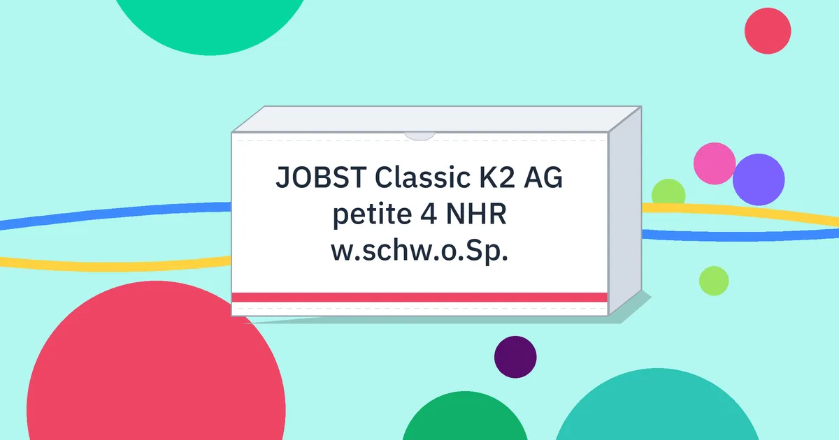 Symbolbild: Packung mit der Aufschrift JOBST Classic K2 AG petite 4 NHR w.schw.o.Sp. (PZN 11273994) – Verfügbarkeit und Bezug in Apotheken in Frankfurt am Main