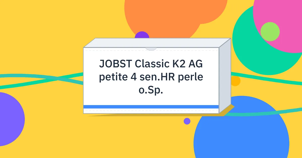Symbolbild: Packung mit der Aufschrift JOBST Classic K2 AG petite 4 sen.HR perle o.Sp. (PZN 17961123) – Verfügbarkeit und Bezug in Apotheken in Frankfurt am Main