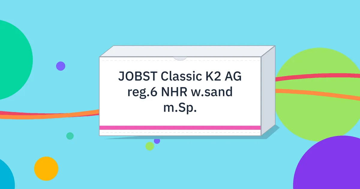Symbolbild: Packung mit der Aufschrift JOBST Classic K2 AG reg.6 NHR w.sand m.Sp. (PZN 11272210) – Verfügbarkeit und Bezug in Apotheken in Frankfurt am Main