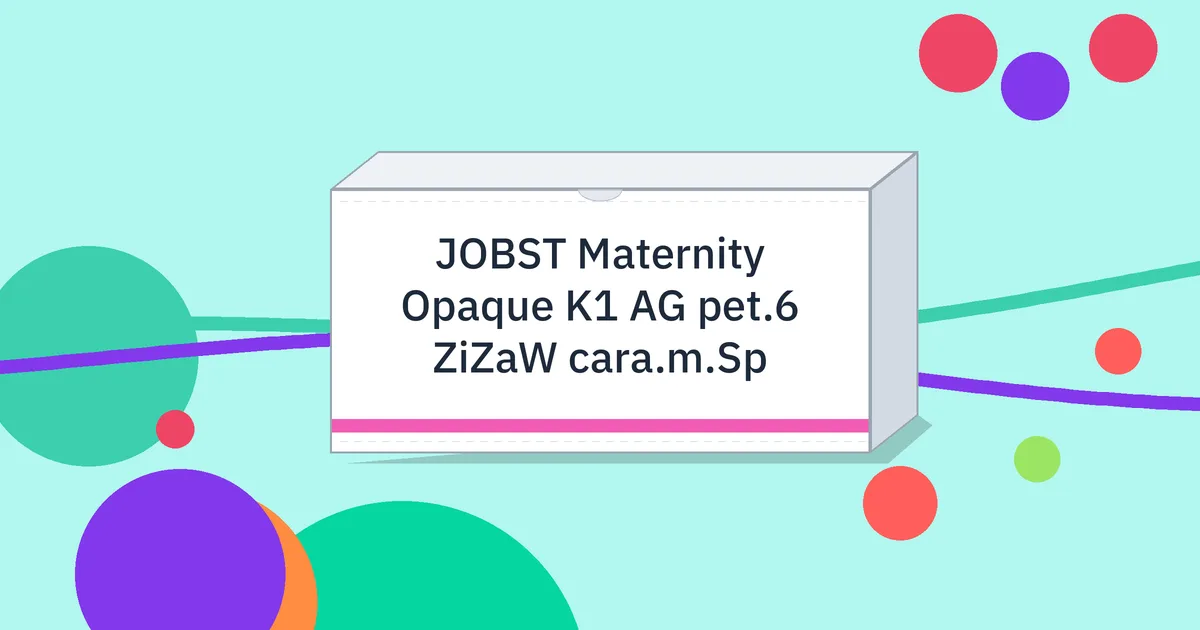Symbolbild: Packung mit der Aufschrift JOBST Maternity Opaque K1 AG pet.6 ZiZaW cara.m.Sp (PZN 15850448) – Verfügbarkeit und Bezug in Apotheken in Frankfurt am Main