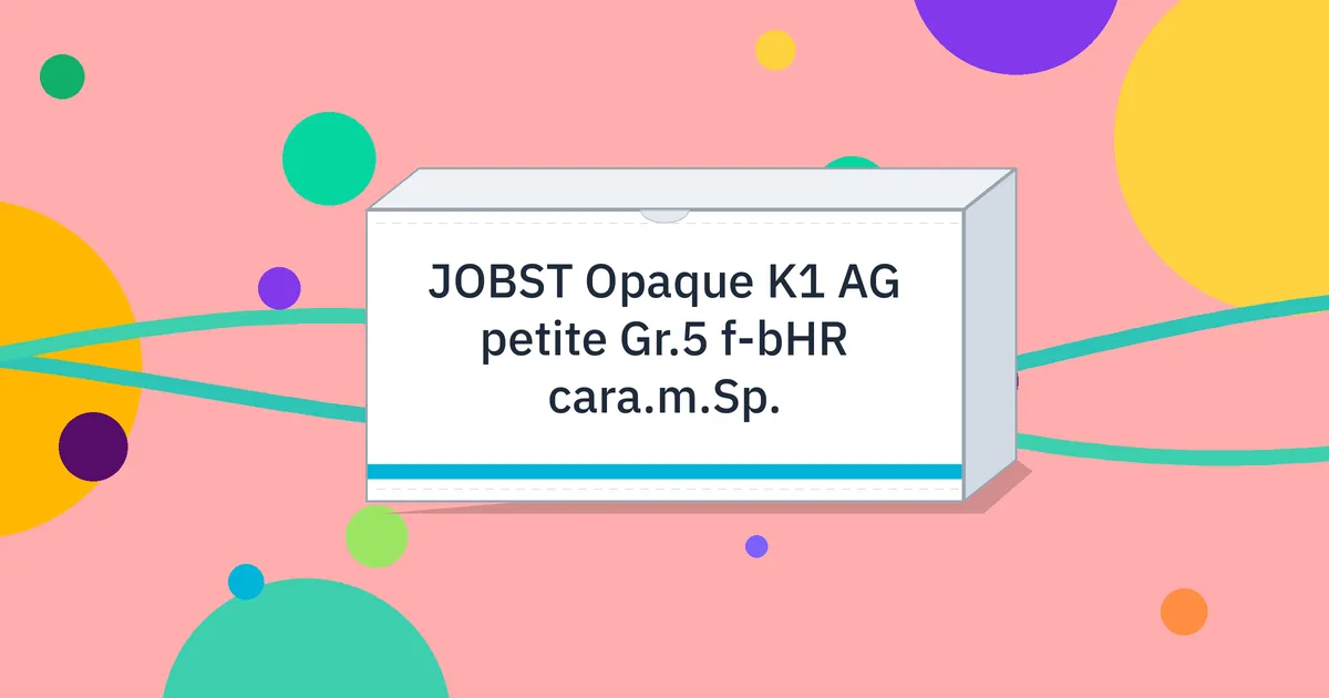 Symbolbild: Packung mit der Aufschrift JOBST Opaque K1 AG petite Gr.5 f-bHR cara.m.Sp. (PZN 13083513) – Verfügbarkeit und Bezug in Apotheken in Frankfurt am Main