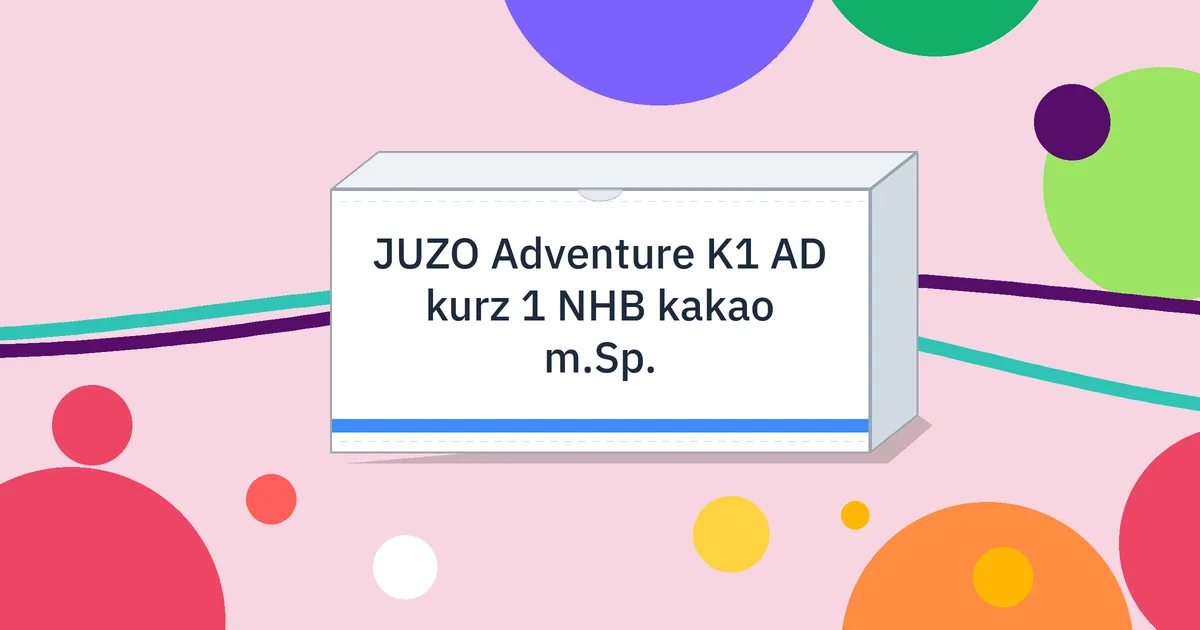 Symbolbild: Packung mit der Aufschrift JUZO Adventure K1 AD kurz 1 NHB kakao m.Sp. (PZN 14974964) – Verfügbarkeit und Bezug in Apotheken in Frankfurt am Main