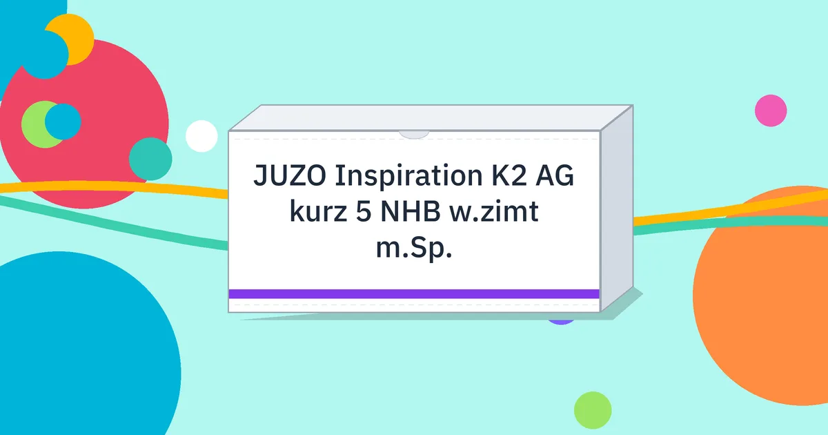 Symbolbild: Packung mit der Aufschrift JUZO Inspiration K2 AG kurz 5 NHB w.zimt m.Sp. (PZN 14950113) – Verfügbarkeit und Bezug in Apotheken in Frankfurt am Main