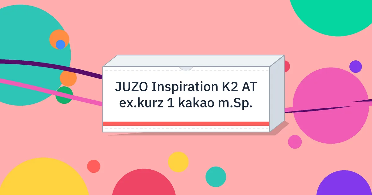 Symbolbild: Packung mit der Aufschrift JUZO Inspiration K2 AT ex.kurz 1 kakao m.Sp. (PZN 14952655) – Verfügbarkeit und Bezug in Apotheken in Frankfurt am Main