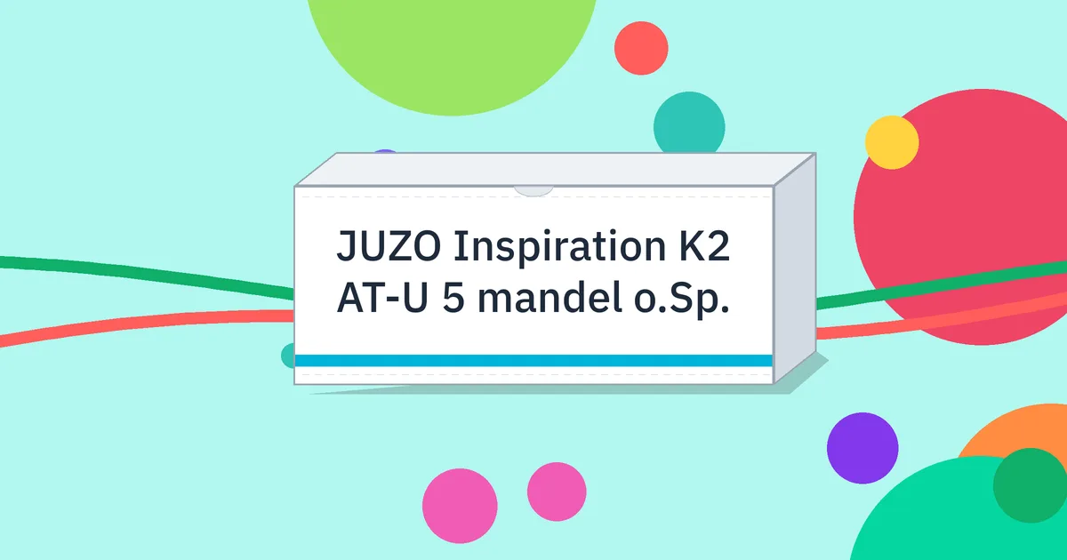 Symbolbild: Packung mit der Aufschrift JUZO Inspiration K2 AT-U 5 mandel o.Sp. (PZN 14928160) – Verfügbarkeit und Bezug in Apotheken in Frankfurt am Main