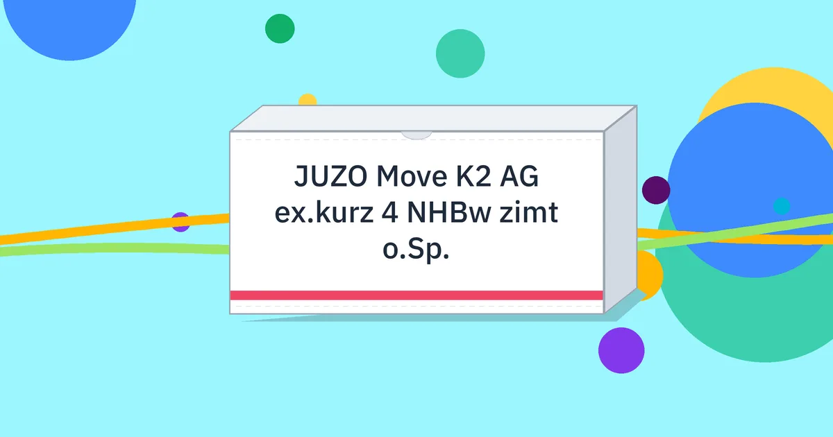 Symbolbild: Packung mit der Aufschrift JUZO Move K2 AG ex.kurz 4 NHBw zimt o.Sp. (PZN 18532996) – Verfügbarkeit und Bezug in Apotheken in Frankfurt am Main