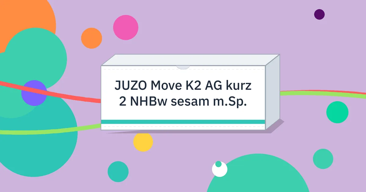 Symbolbild: Packung mit der Aufschrift JUZO Move K2 AG kurz 2 NHBw sesam m.Sp. (PZN 18527096) – Verfügbarkeit und Bezug in Apotheken in Frankfurt am Main