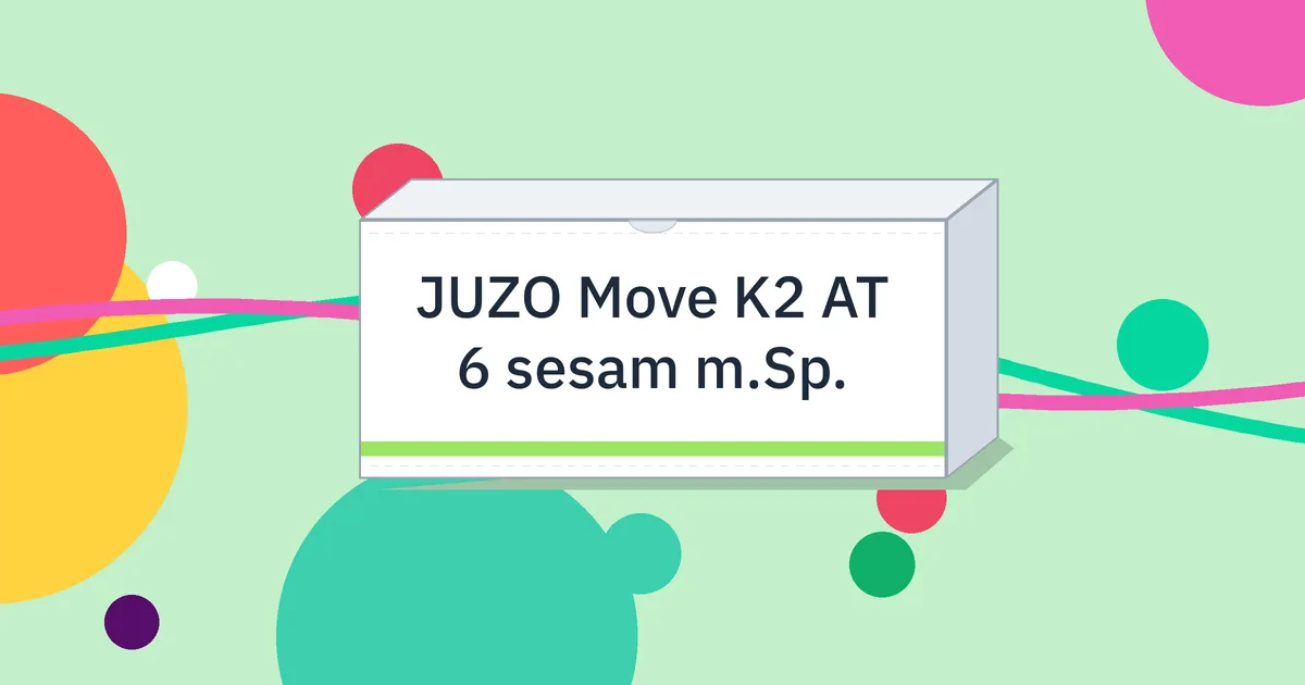 Symbolbild: Packung mit der Aufschrift JUZO Move K2 AT 6 sesam m.Sp. (PZN 20667723) – Verfügbarkeit und Bezug in Apotheken in Frankfurt am Main