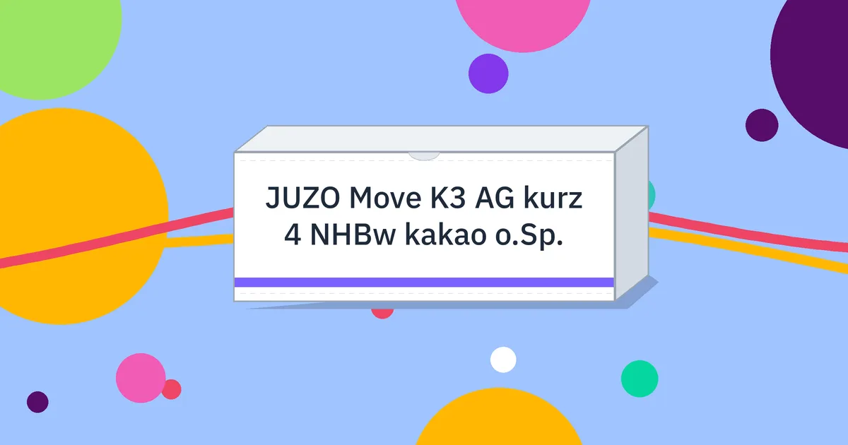 Symbolbild: Packung mit der Aufschrift JUZO Move K3 AG kurz 4 NHBw kakao o.Sp. (PZN 18592461) – Verfügbarkeit und Bezug in Apotheken in Frankfurt am Main