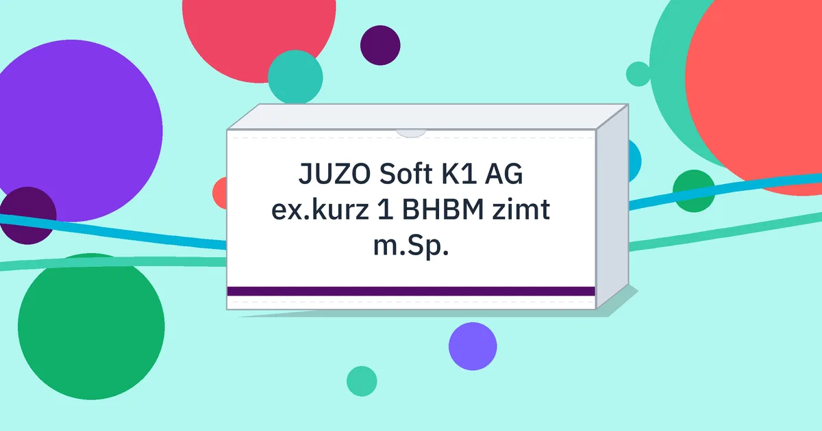 Symbolbild: Packung mit der Aufschrift JUZO Soft K1 AG ex.kurz 1 BHBM zimt m.Sp. (PZN 14856176) – Verfügbarkeit und Bezug in Apotheken in Frankfurt am Main