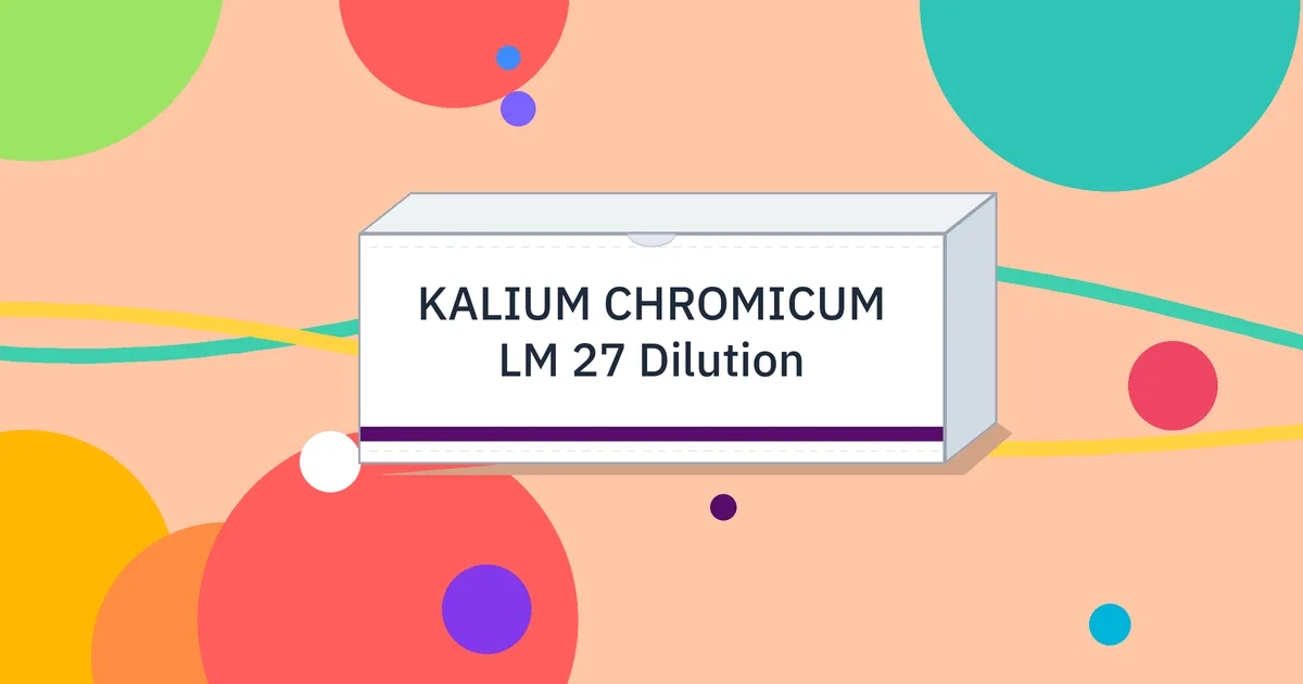 Symbolbild: Packung mit der Aufschrift KALIUM CHROMICUM LM 27 Dilution (PZN 12919398) – Verfügbarkeit und Bezug in Apotheken in Frankfurt am Main