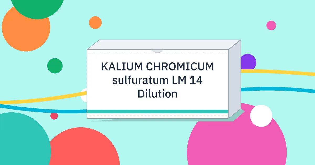Symbolbild: Packung mit der Aufschrift KALIUM CHROMICUM sulfuratum LM 14 Dilution (PZN 12919694) – Verfügbarkeit und Bezug in Apotheken in Frankfurt am Main