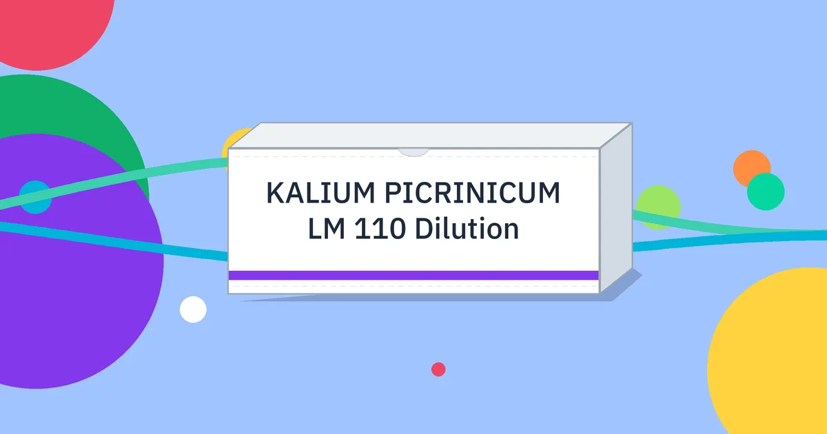 Symbolbild: Packung mit der Aufschrift KALIUM PICRINICUM LM 110 Dilution (PZN 12925298) – Verfügbarkeit und Bezug in Apotheken in Frankfurt am Main