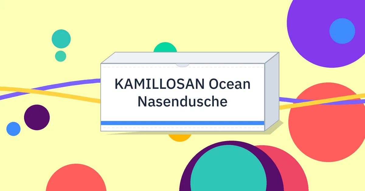 Symbolbild: Packung mit der Aufschrift KAMILLOSAN Ocean Nasendusche (PZN 02904639) – Verfügbarkeit und Bezug in Apotheken in Frankfurt am Main