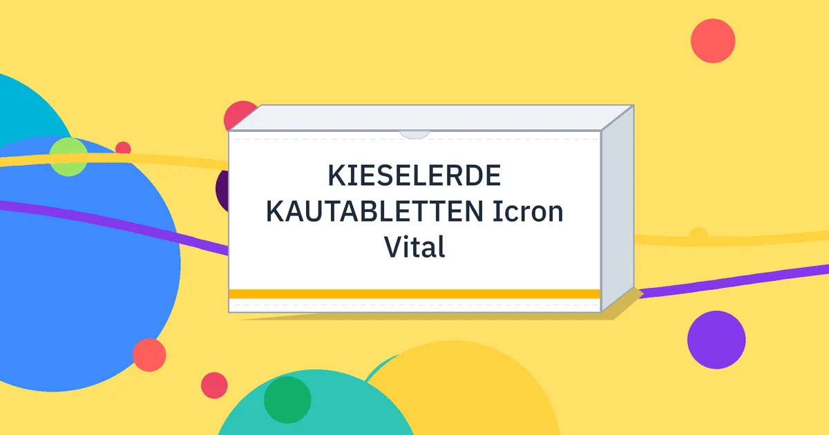 Symbolbild: Packung mit der Aufschrift KIESELERDE KAUTABLETTEN Icron Vital (PZN 01295931) – Verfügbarkeit und Bezug in Apotheken in Frankfurt am Main