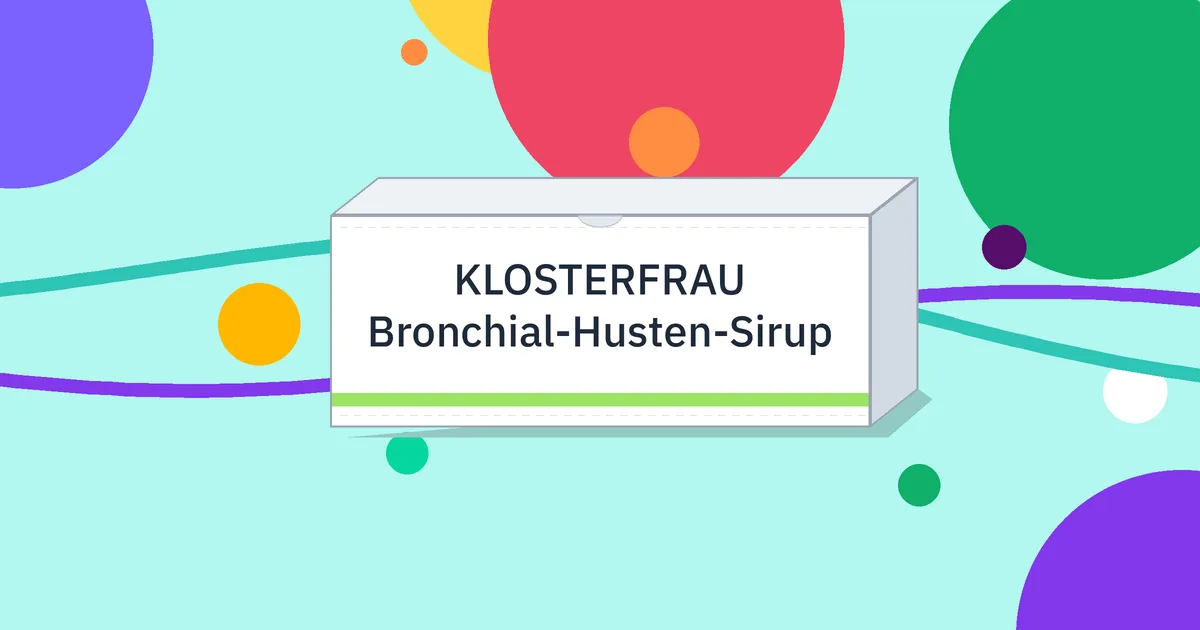 Symbolbild: Packung mit der Aufschrift KLOSTERFRAU Bronchial-Husten-Sirup (PZN 13505575) – Verfügbarkeit und Bezug in Apotheken in Frankfurt am Main