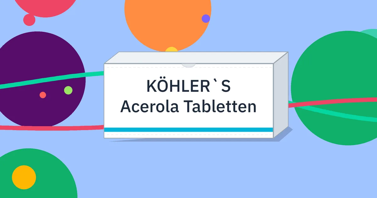 Symbolbild: Packung mit der Aufschrift KÖHLER`S Acerola Tabletten (PZN 01538635) – Verfügbarkeit und Bezug in Apotheken in Frankfurt am Main