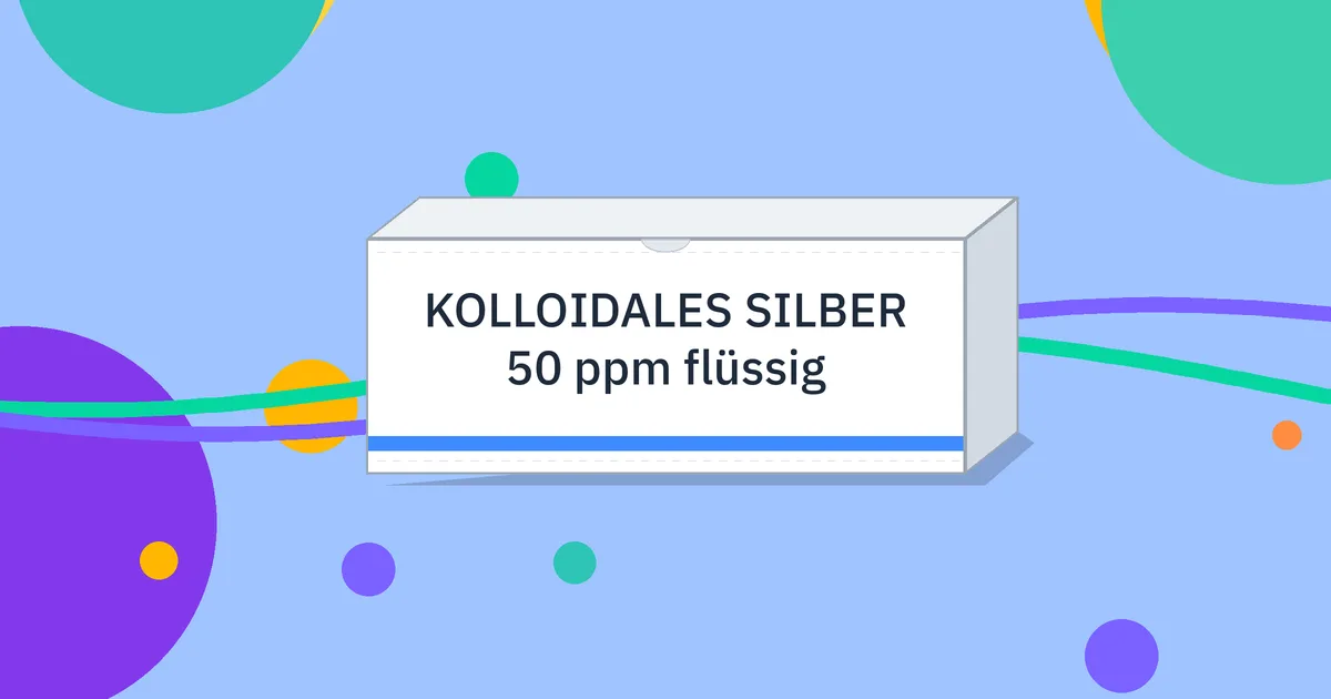Symbolbild: Packung mit der Aufschrift KOLLOIDALES SILBER 50 ppm flüssig (PZN 18835550) – Verfügbarkeit und Bezug in Apotheken in Frankfurt am Main