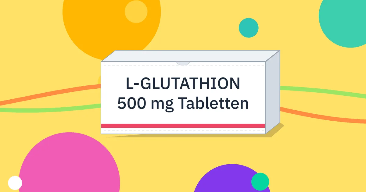 Symbolbild: Packung mit der Aufschrift L-GLUTATHION 500 mg Tabletten (PZN 13588710) – Verfügbarkeit und Bezug in Apotheken in Frankfurt am Main